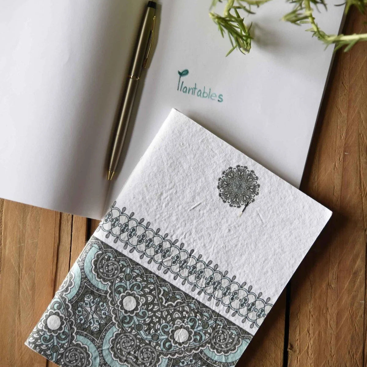 Blue Indian Motif Seed Paper Cover Notebook — Plan A Plant